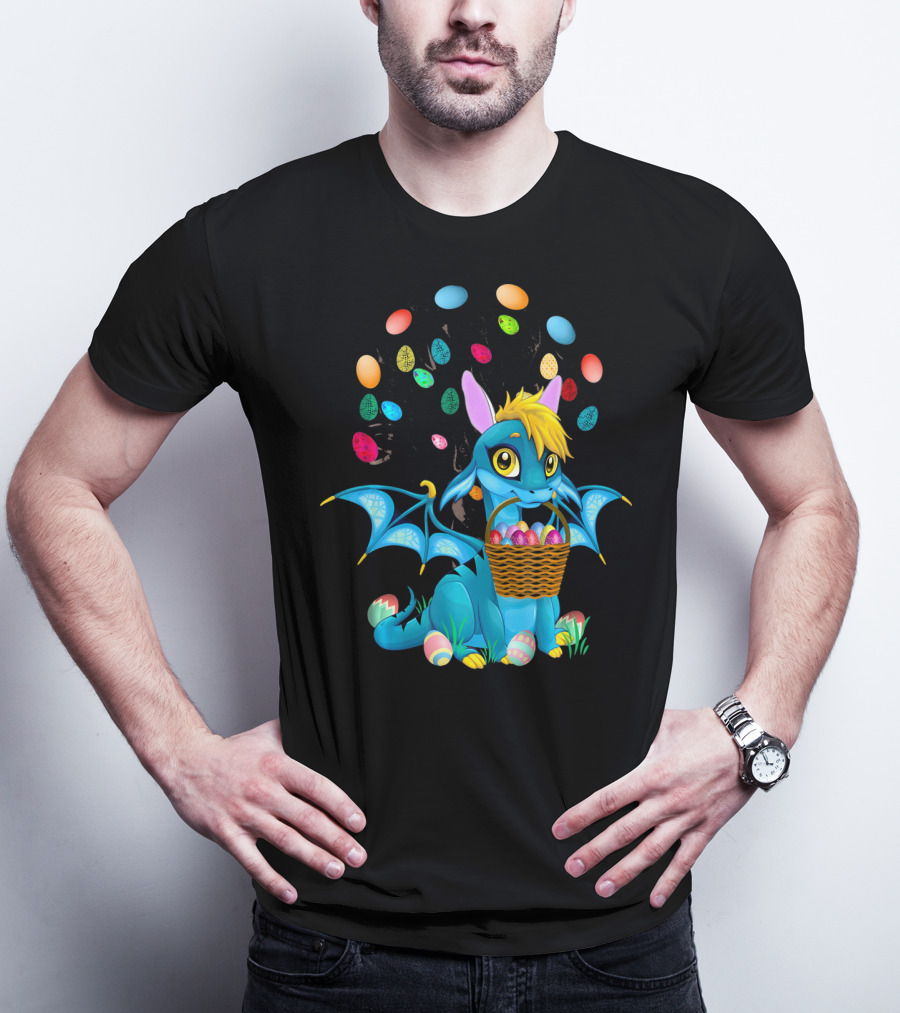 Dragon Bunny With Colorful Easter Egg Basket T-Shirt