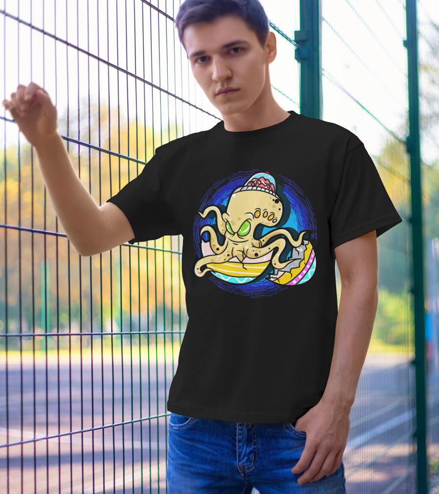 Alien Octopus Breaking Out Of Easter Egg Hunt Strategy T-Shirt