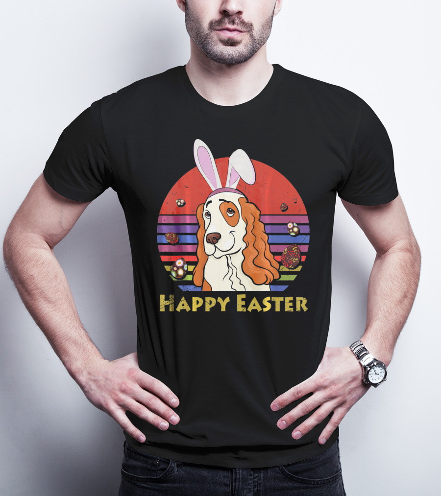 Happy Easter English Springer Spaniel Bunny Headband T-Shirt