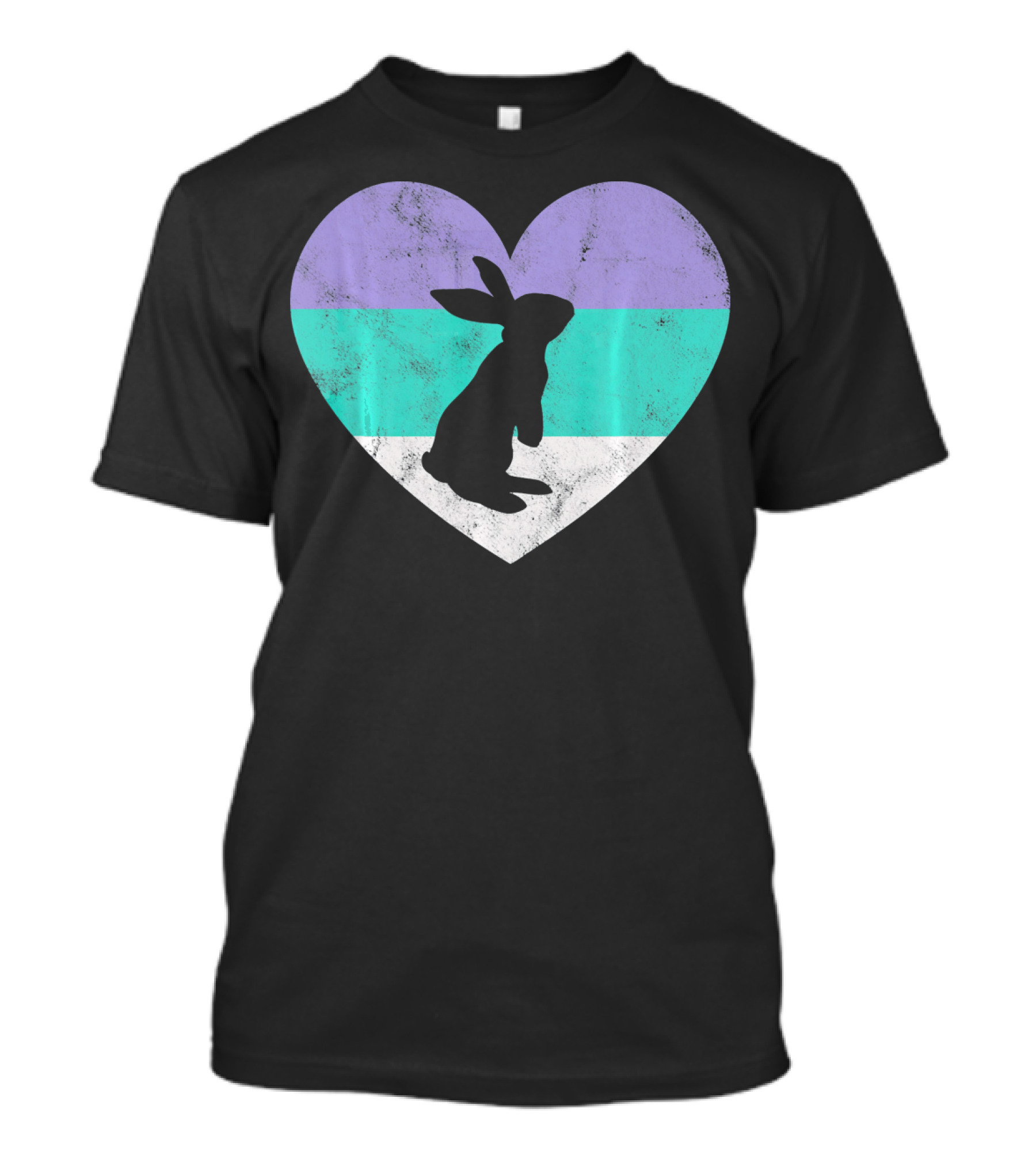 Rabbit Heart With Pride Flag Colors T-Shirt