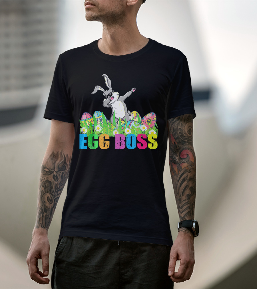Egg Boss Dabbing Easter Bunny T-Shirt