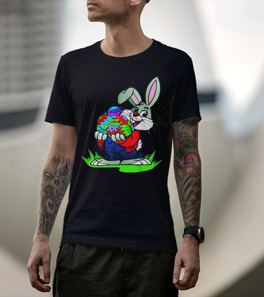 Easter Bunny With Colorful Eggs T-Shirt