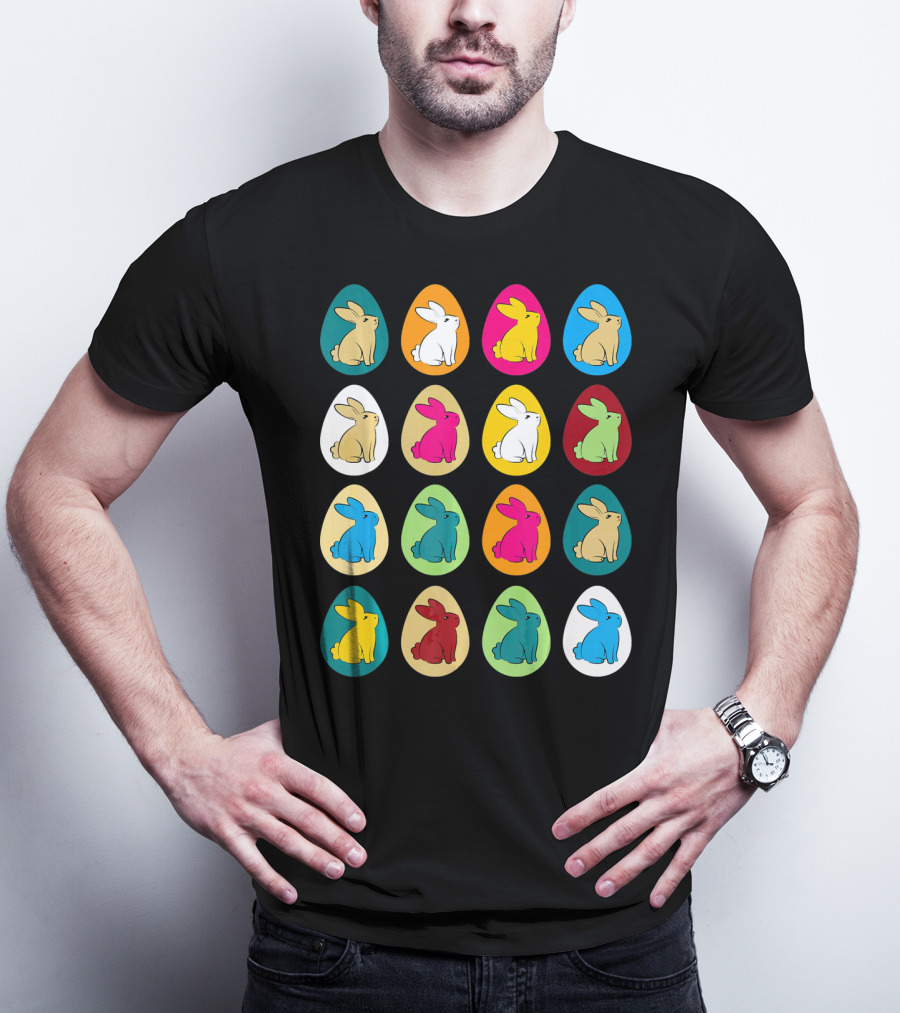 Easter Eggs Bunny Rabbit Multicolor Collection T-Shirt