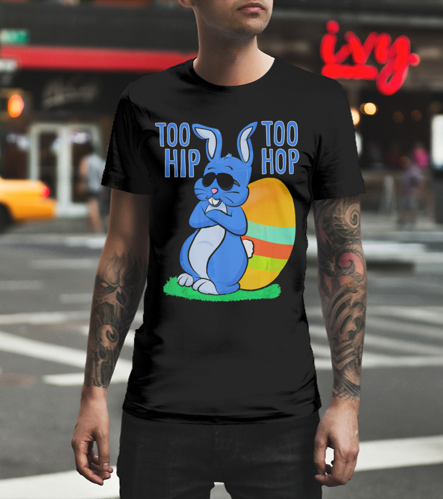 Too Hip Too Hop Easter Bunny Egg Girls Kids T-Shirt