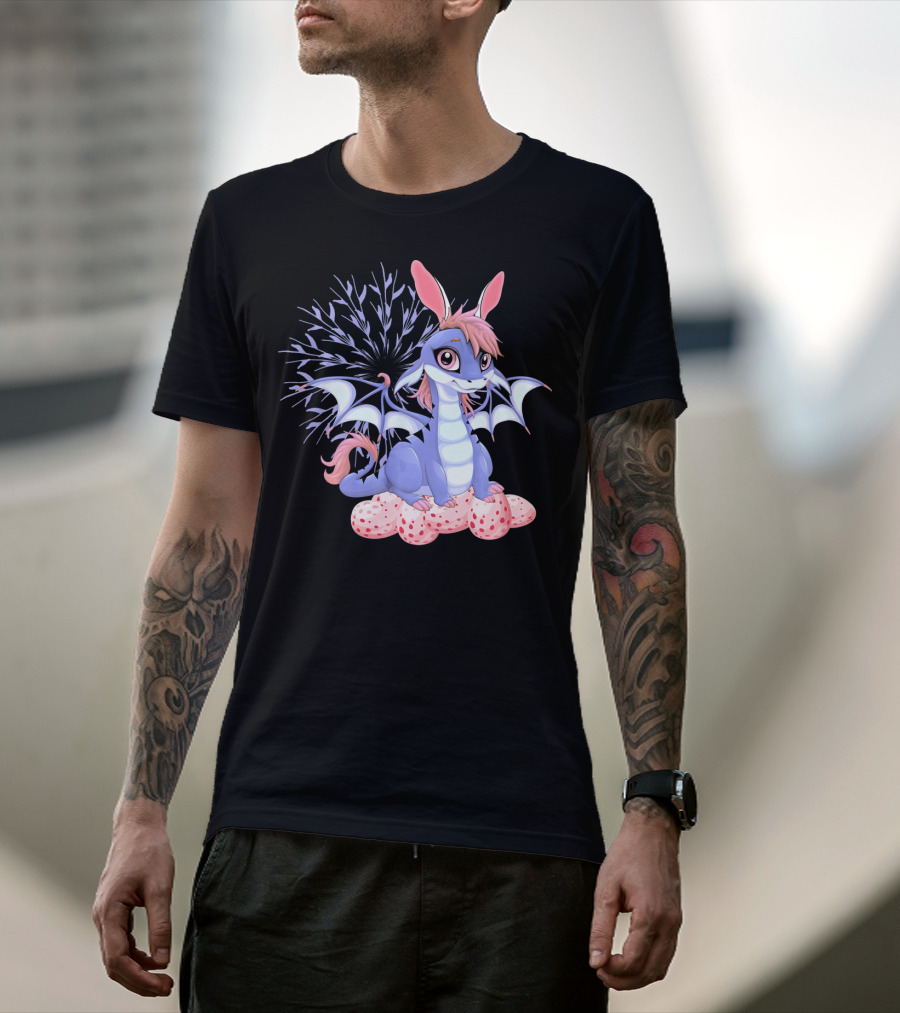 Cute Anime Dragon Bunny Easter Fantasy Toddler T-Shirt