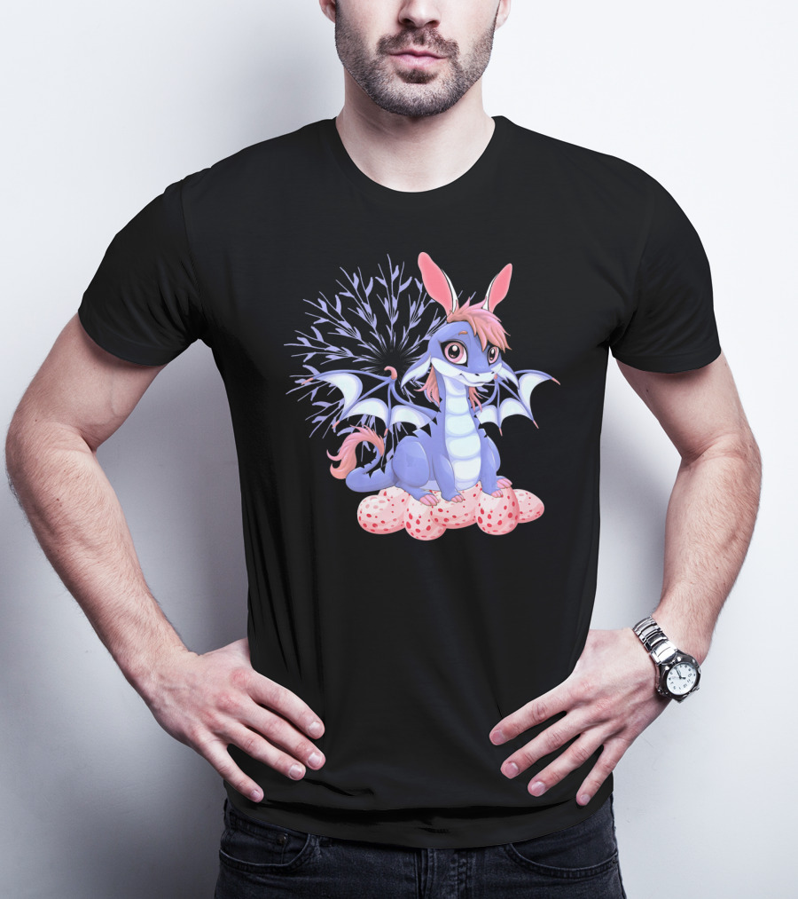 Cute Anime Dragon Bunny Easter Fantasy Toddler T-Shirt