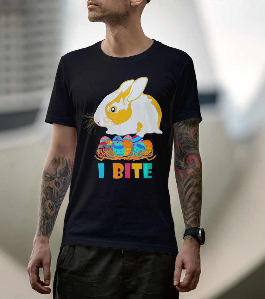 I Bite Cute Easter Bunny Eggs T-Shirt