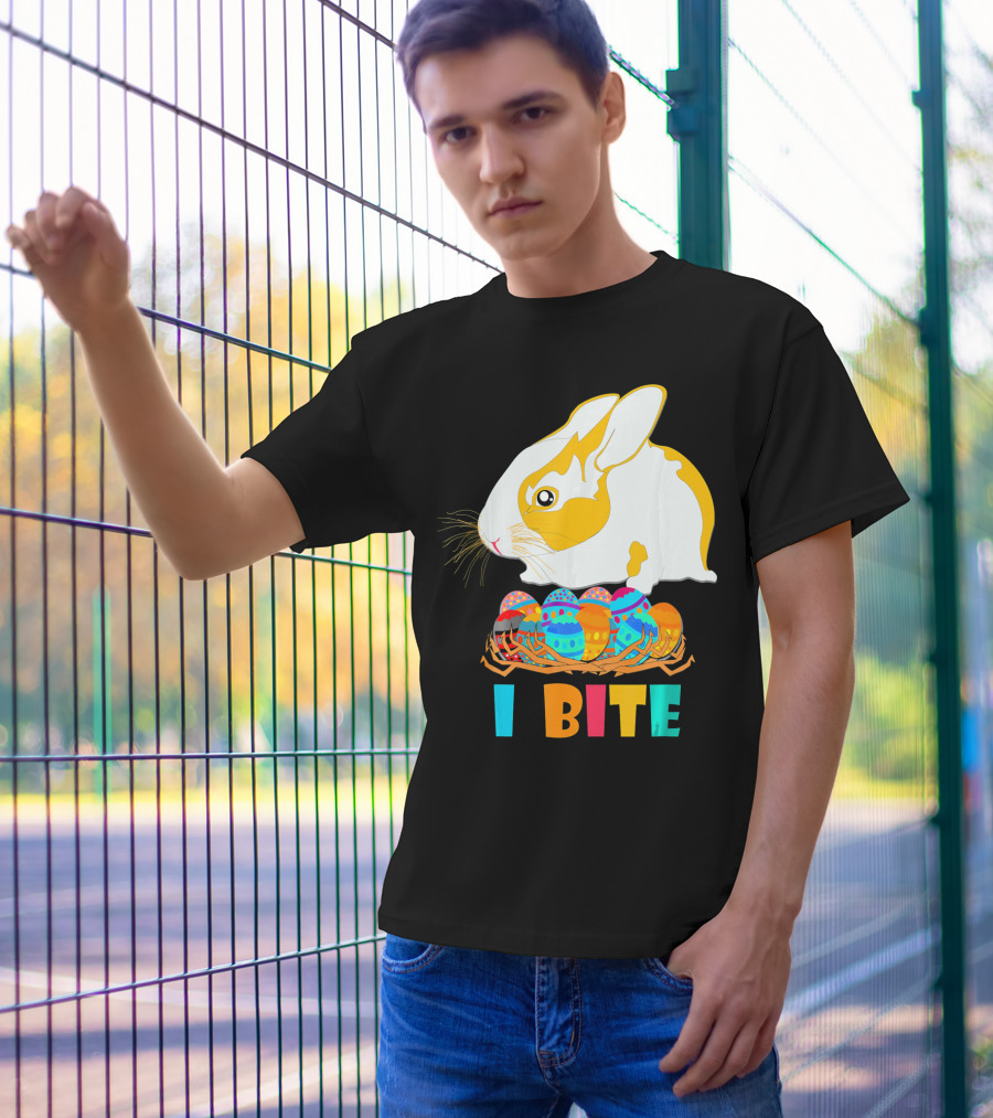 I Bite Cute Easter Bunny Eggs T-Shirt