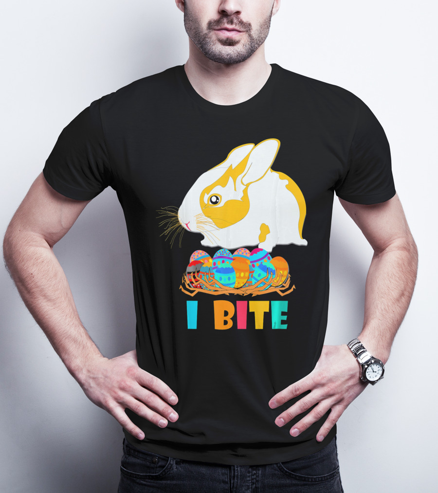 I Bite Cute Easter Bunny Eggs T-Shirt