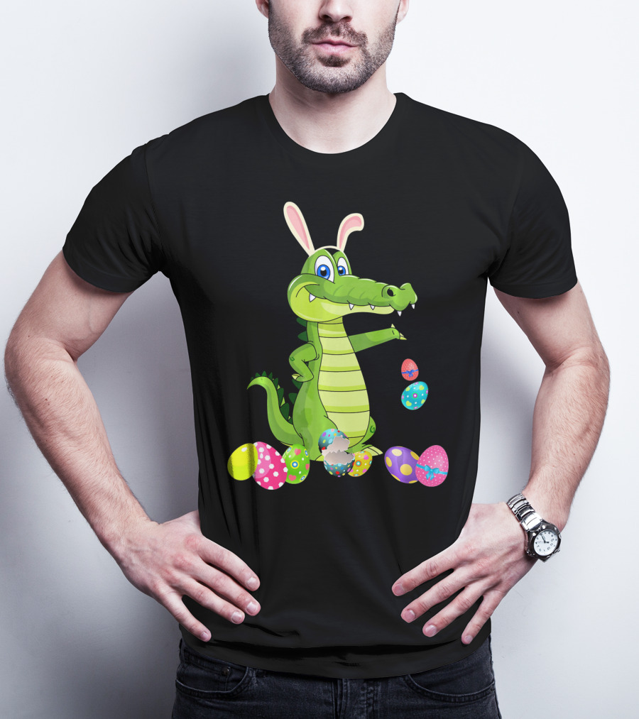 Alligator Bunny Rabbit Hat Easter Eggs T-Shirt
