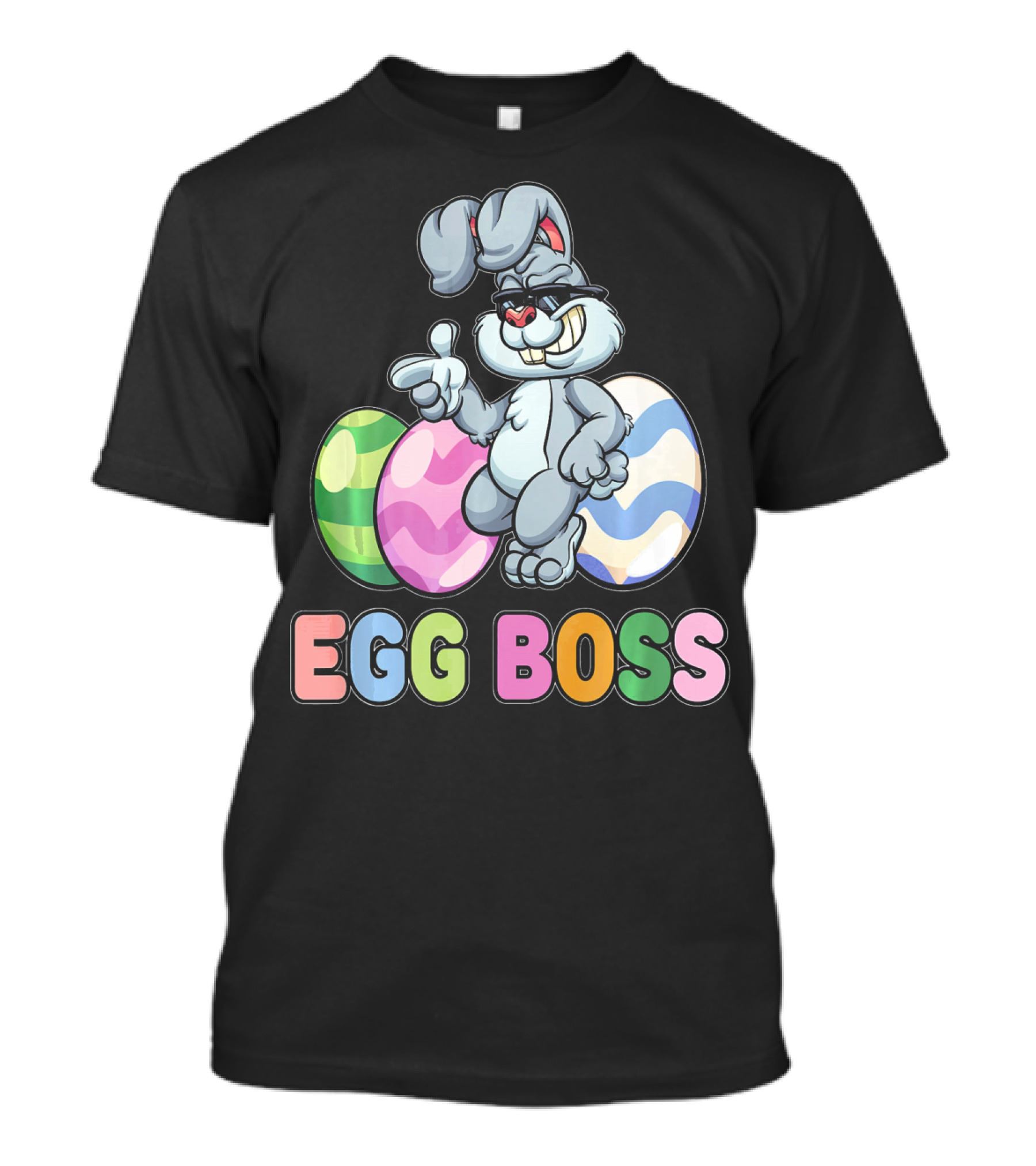 Egg Boss Easter Bunny With Colorful Eggs T-Shirt