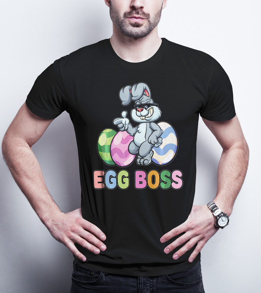 Egg Boss Easter Bunny With Colorful Eggs T-Shirt