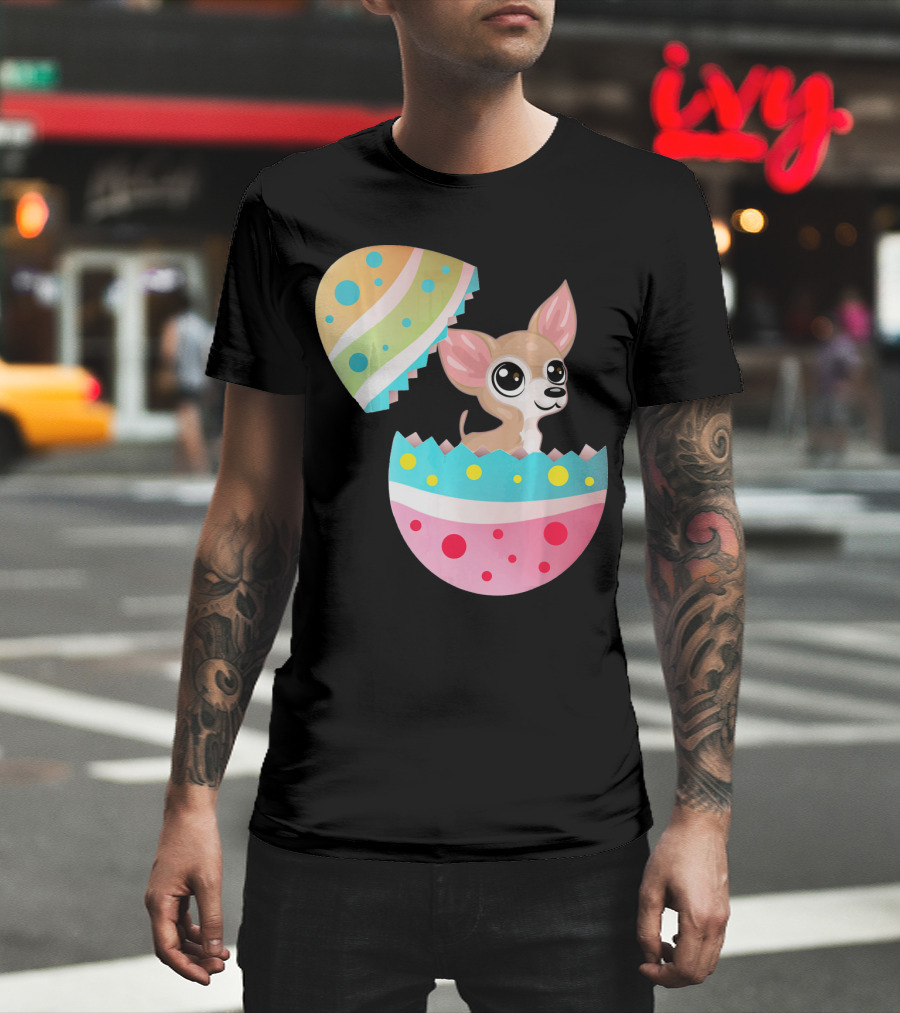Chihuahua Easter Egg Funny Chihu Happy Surprise T-Shirt