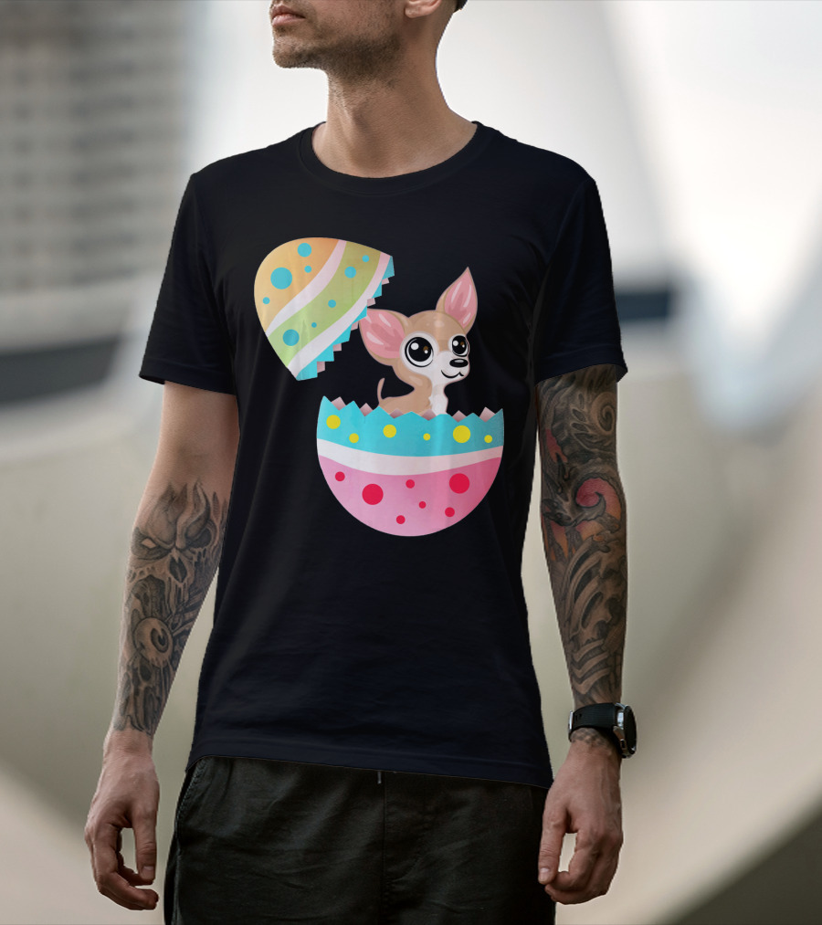 Chihuahua Easter Egg Funny Chihu Happy Surprise T-Shirt