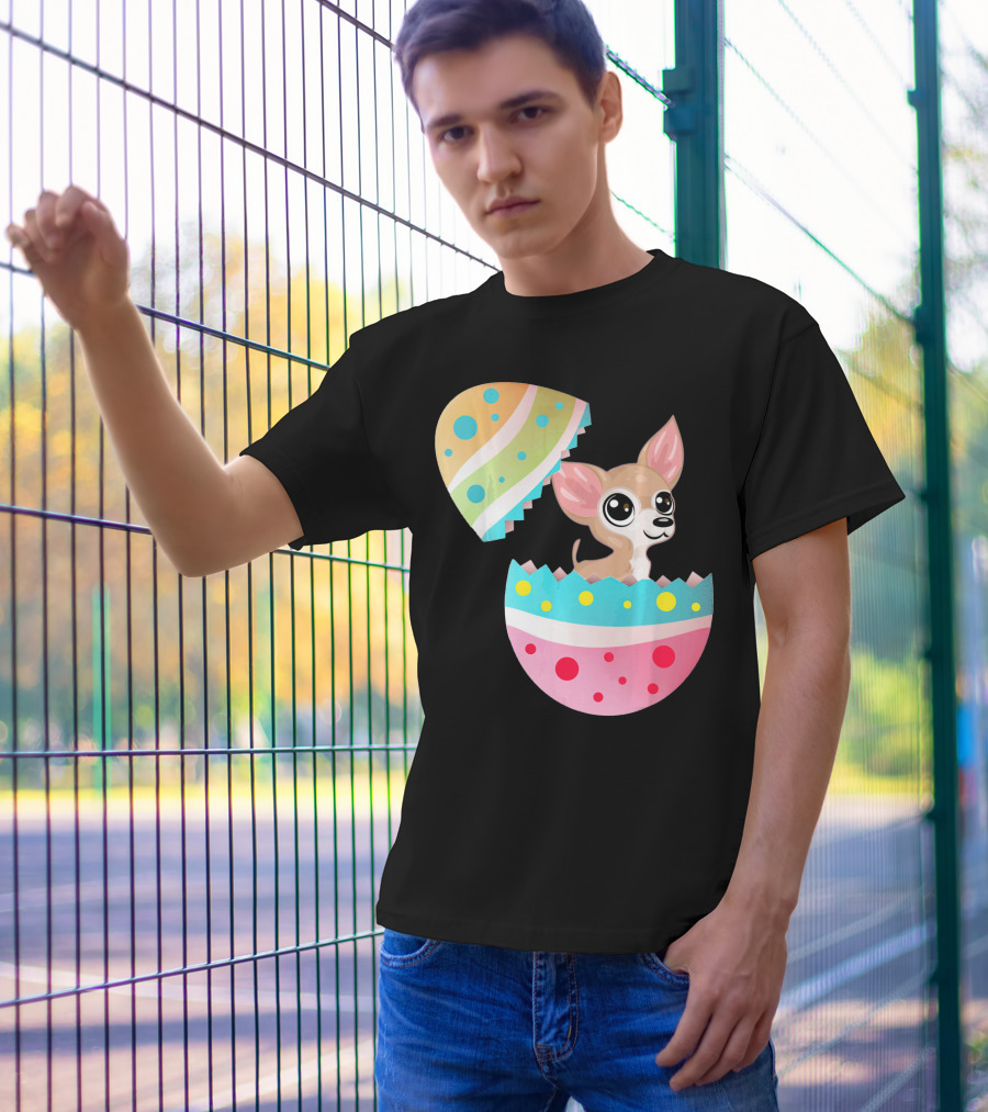 Chihuahua Easter Egg Funny Chihu Happy Surprise T-Shirt
