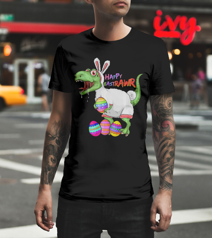 Happy Eastrawr Dinosaur Rex Easter Eggs Bunny Costume T-Shirt