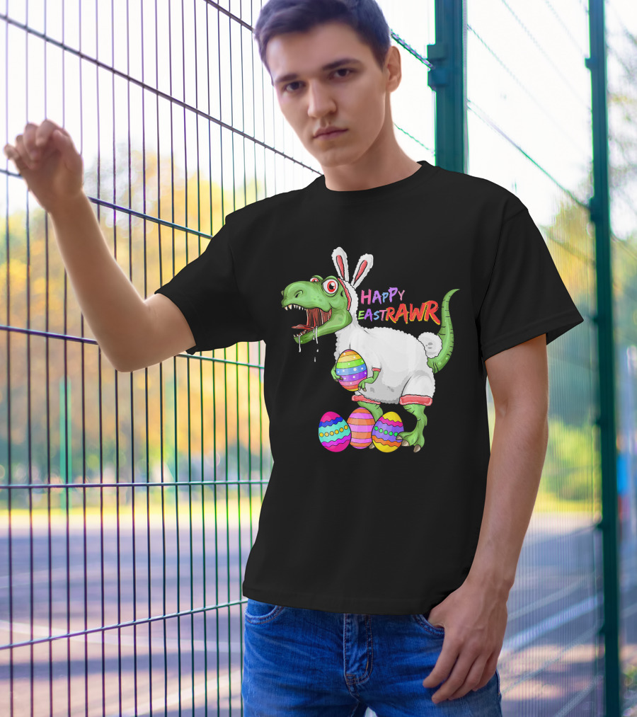 Happy Eastrawr Dinosaur Rex Easter Eggs Bunny Costume T-Shirt