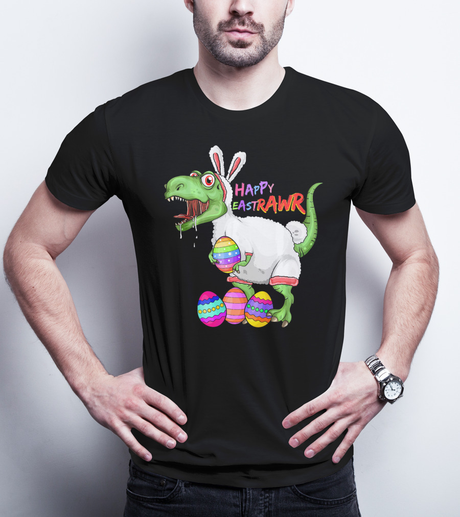 Happy Eastrawr Dinosaur Rex Easter Eggs Bunny Costume T-Shirt