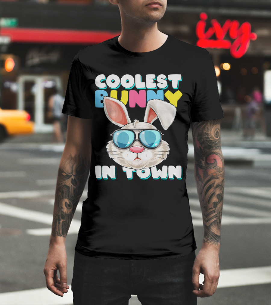 Coolest Bunny In Town Easter Bunny Costume T-Shirt
