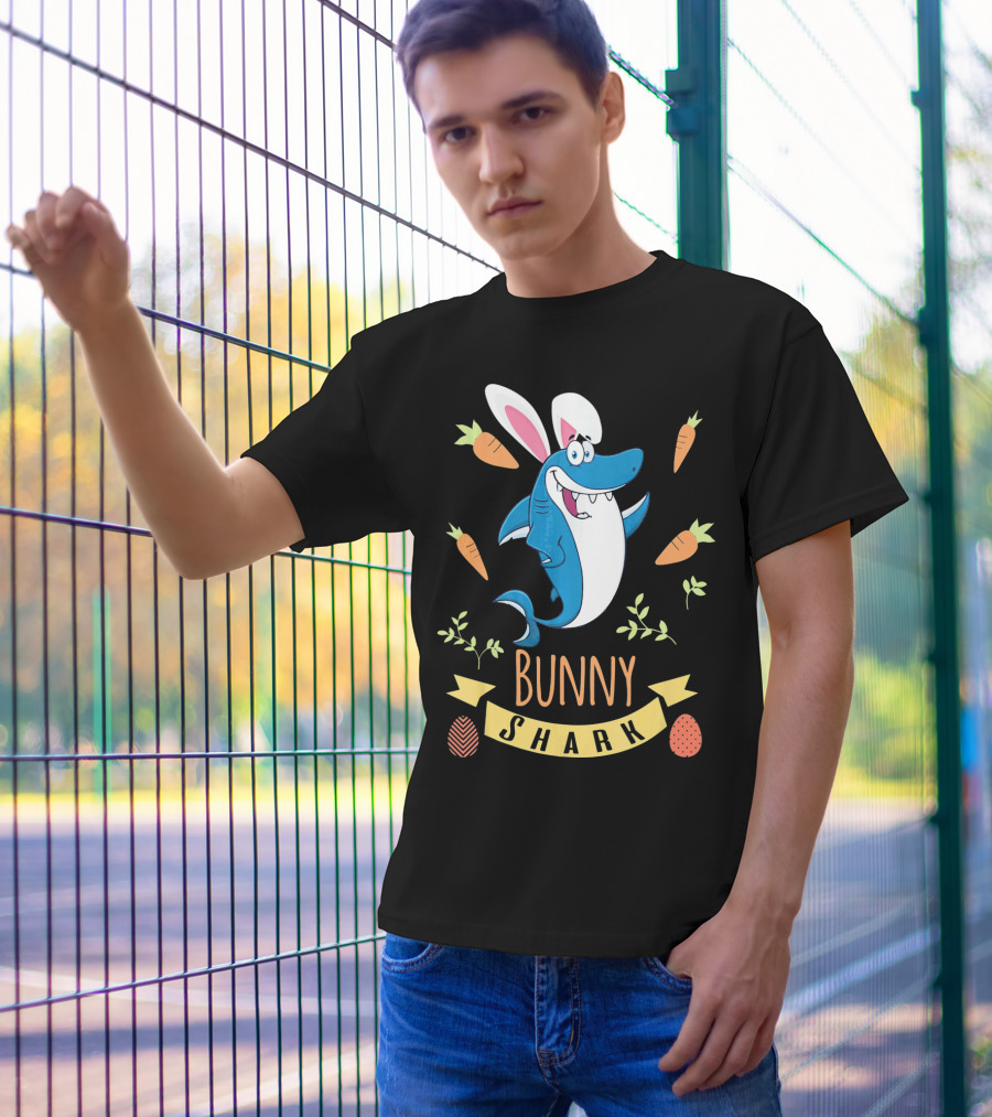 Bunny Shark Easter Carrot Egg Adventure T-Shirt