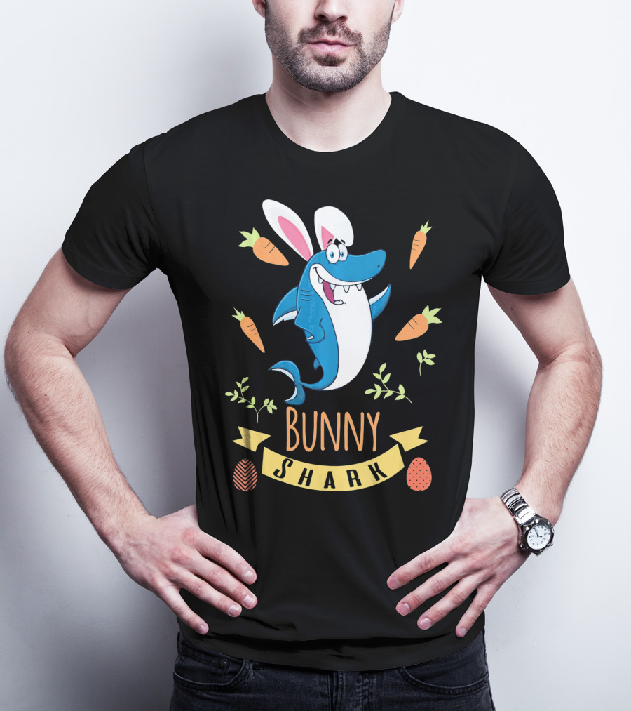 Bunny Shark Easter Carrot Egg Adventure T-Shirt