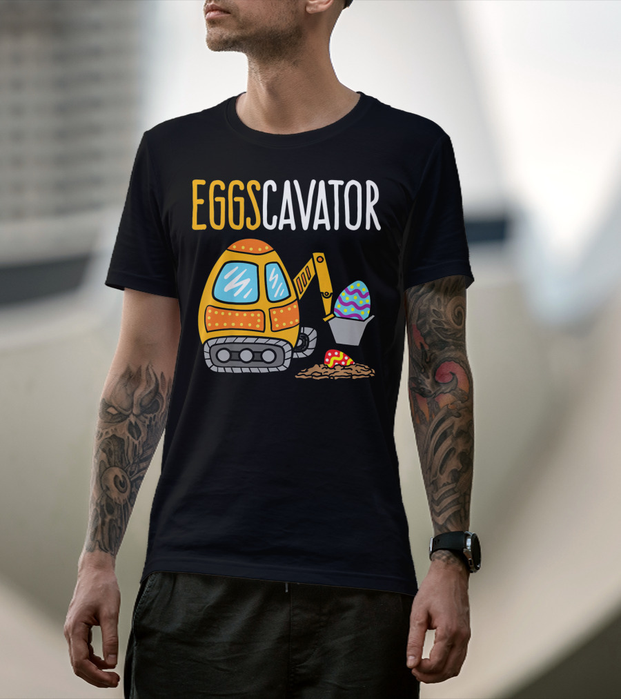 Eggscavator Kids Easter Egg-Digging Excavator Boys T-Shirt