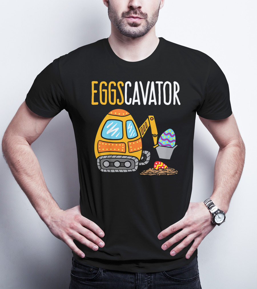 Eggscavator Kids Easter Egg-Digging Excavator Boys T-Shirt
