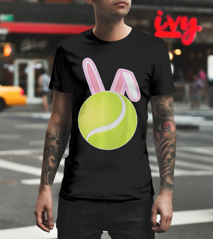 Tennis Ball With Easter Bunny Ears T-Shirt