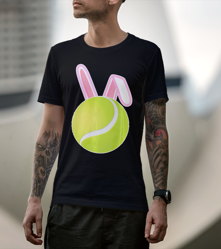 Tennis Ball With Easter Bunny Ears T-Shirt