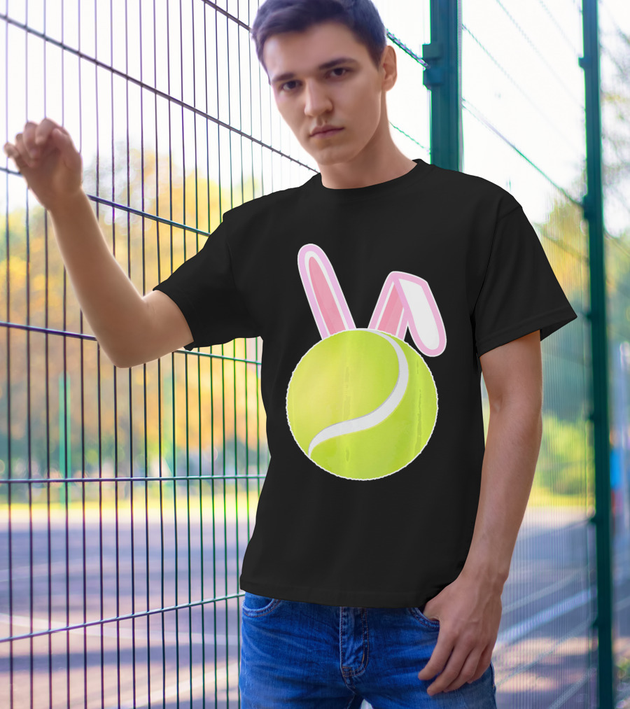 Tennis Ball With Easter Bunny Ears T-Shirt