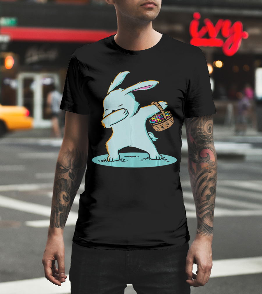 Easter Bunny Dab With Basket Of Eggs For Boys T-Shirt