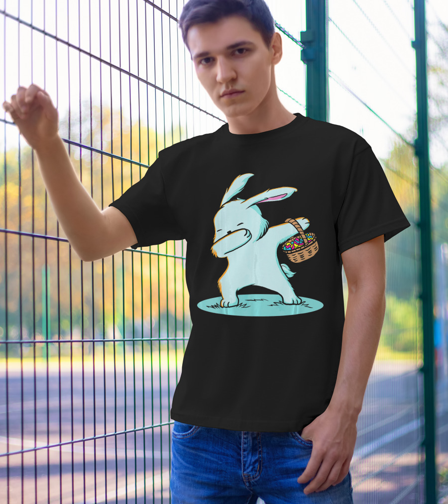 Easter Bunny Dab With Basket Of Eggs For Boys T-Shirt