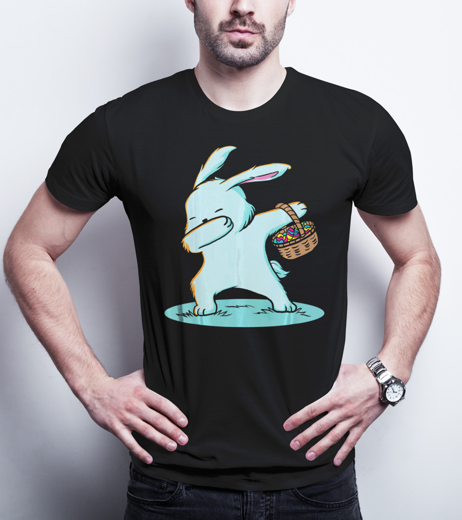 Easter Bunny Dab With Basket Of Eggs For Boys T-Shirt