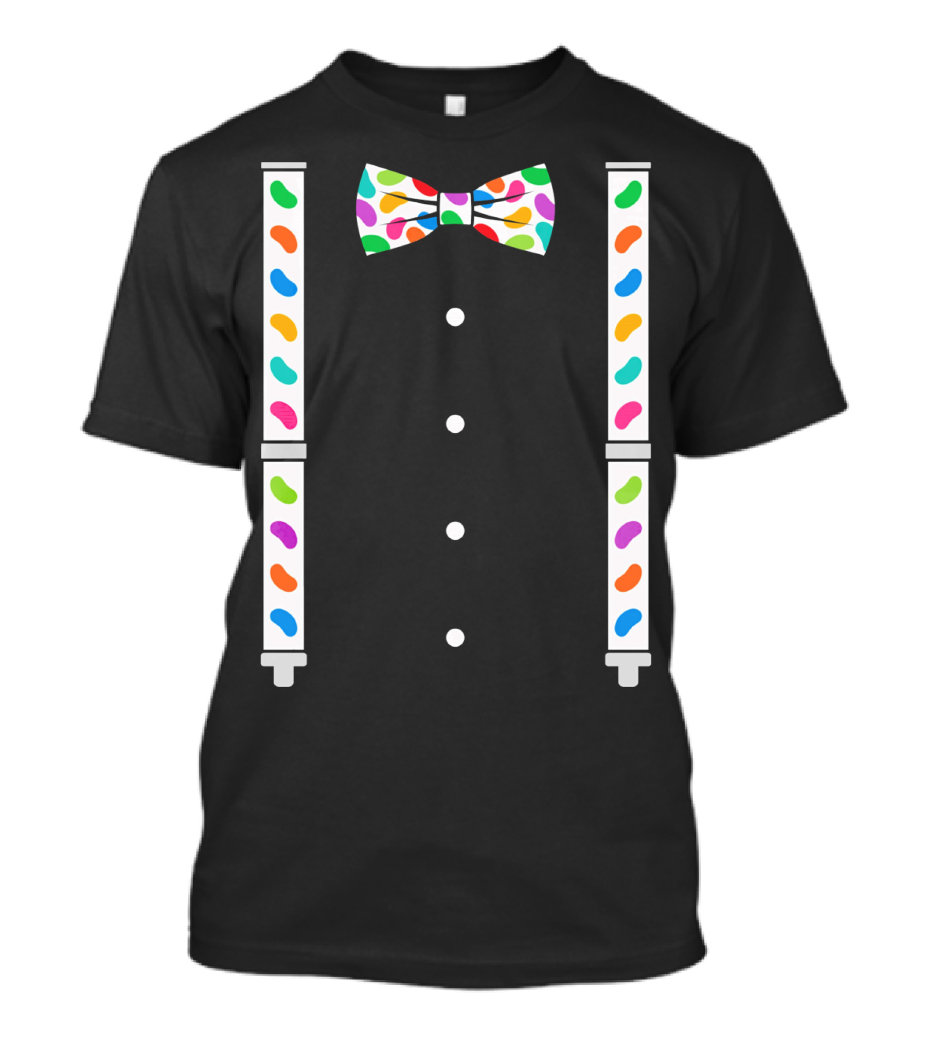 Easter Jelly Beans Bow Tie And Suspenders T-Shirt