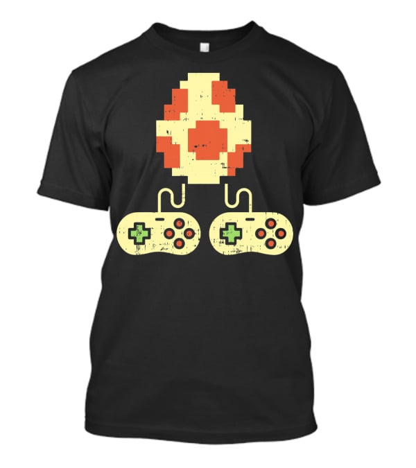 Easter Egg Pixel Art With Retro Game Controllers Gamer Gaming T-Shirt