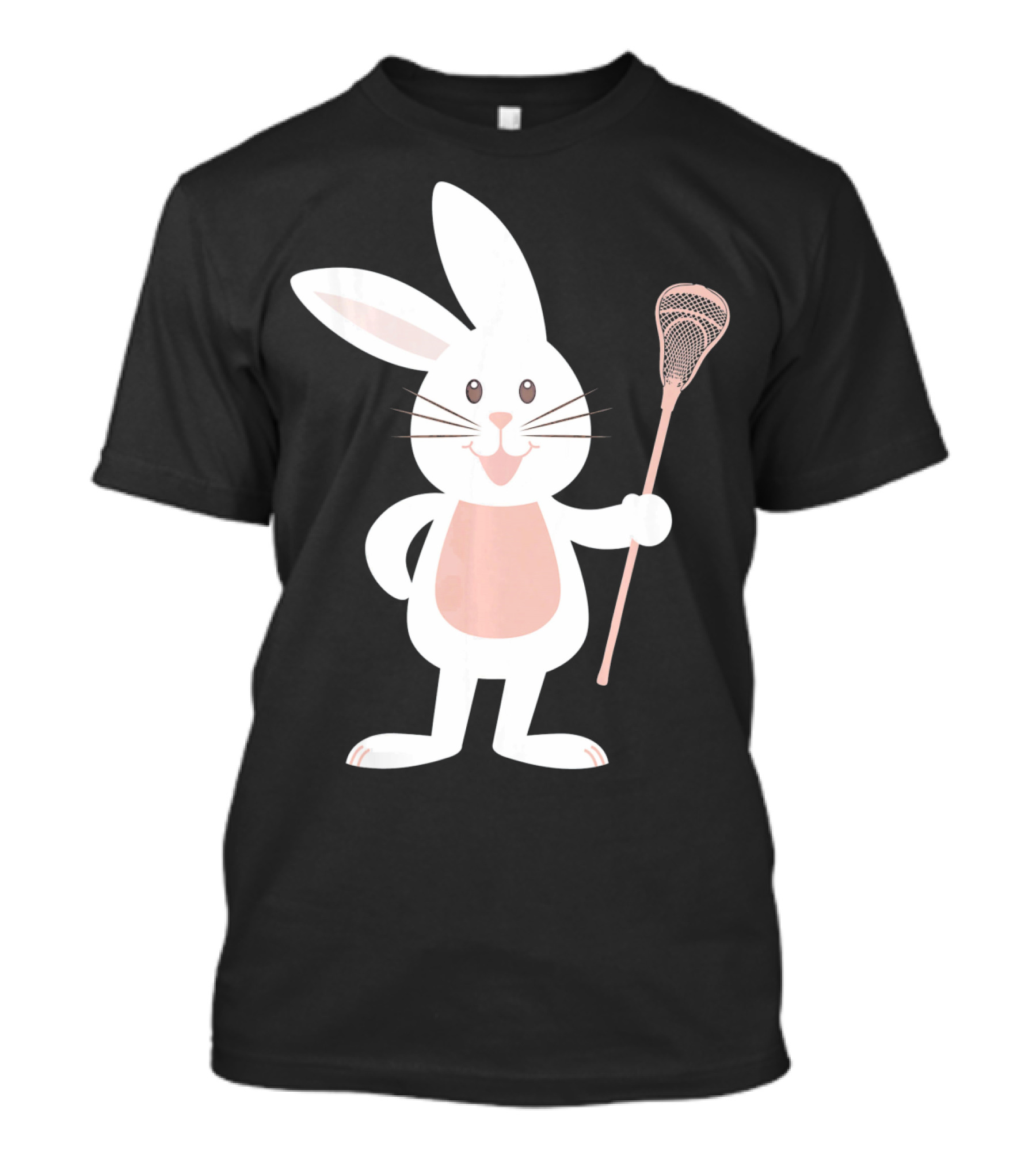 Cute Lacrosse Easter Bunny Holding Stick T-Shirt