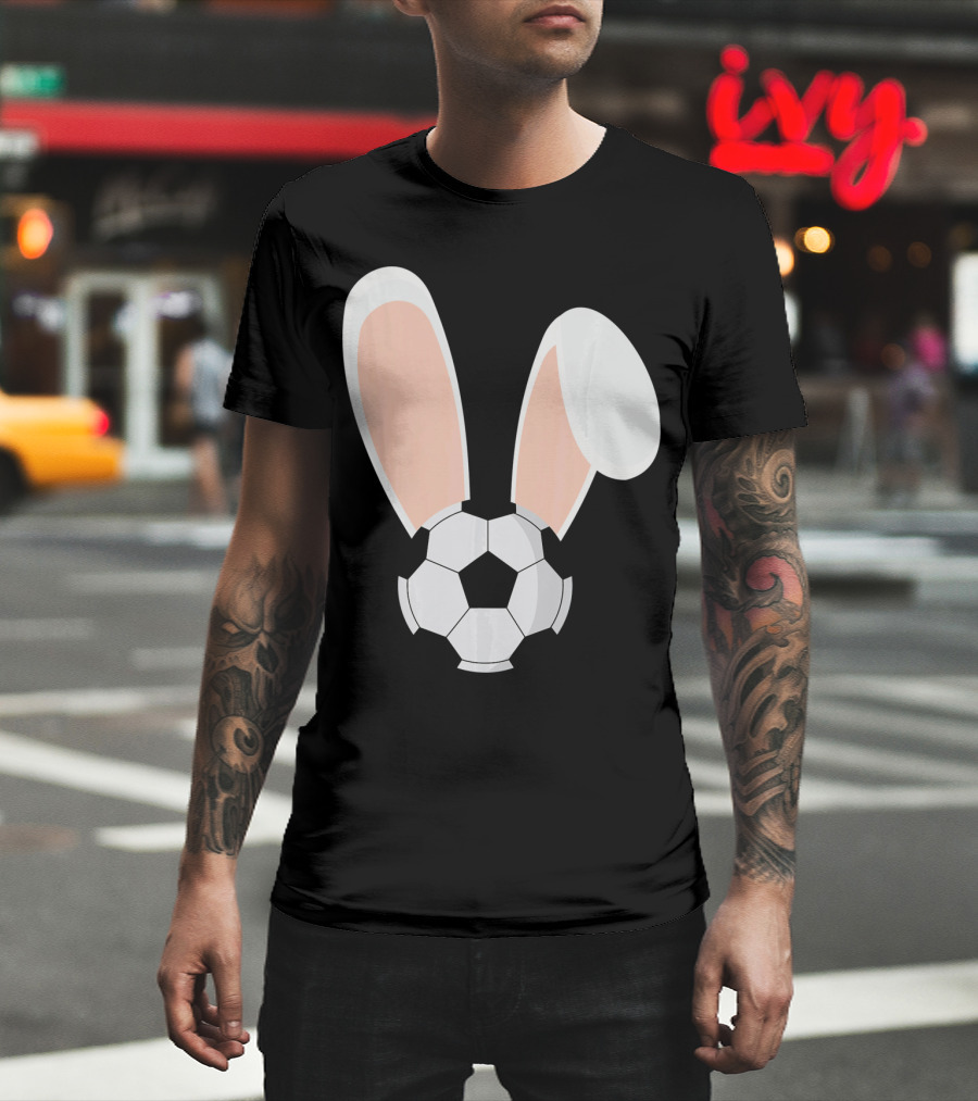 Easter Rabbit Bunny Ears Soccer Ball Combination T-Shirt