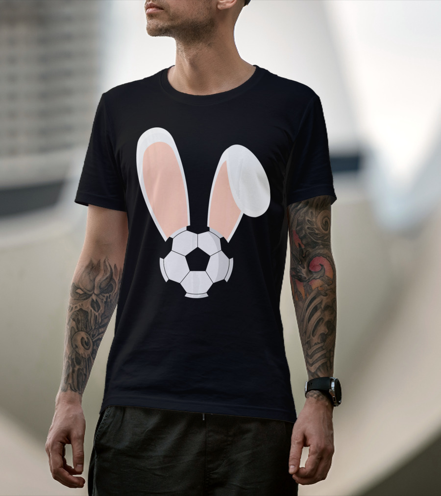 Easter Rabbit Bunny Ears Soccer Ball Combination T-Shirt