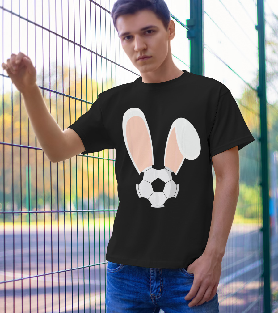 Easter Rabbit Bunny Ears Soccer Ball Combination T-Shirt