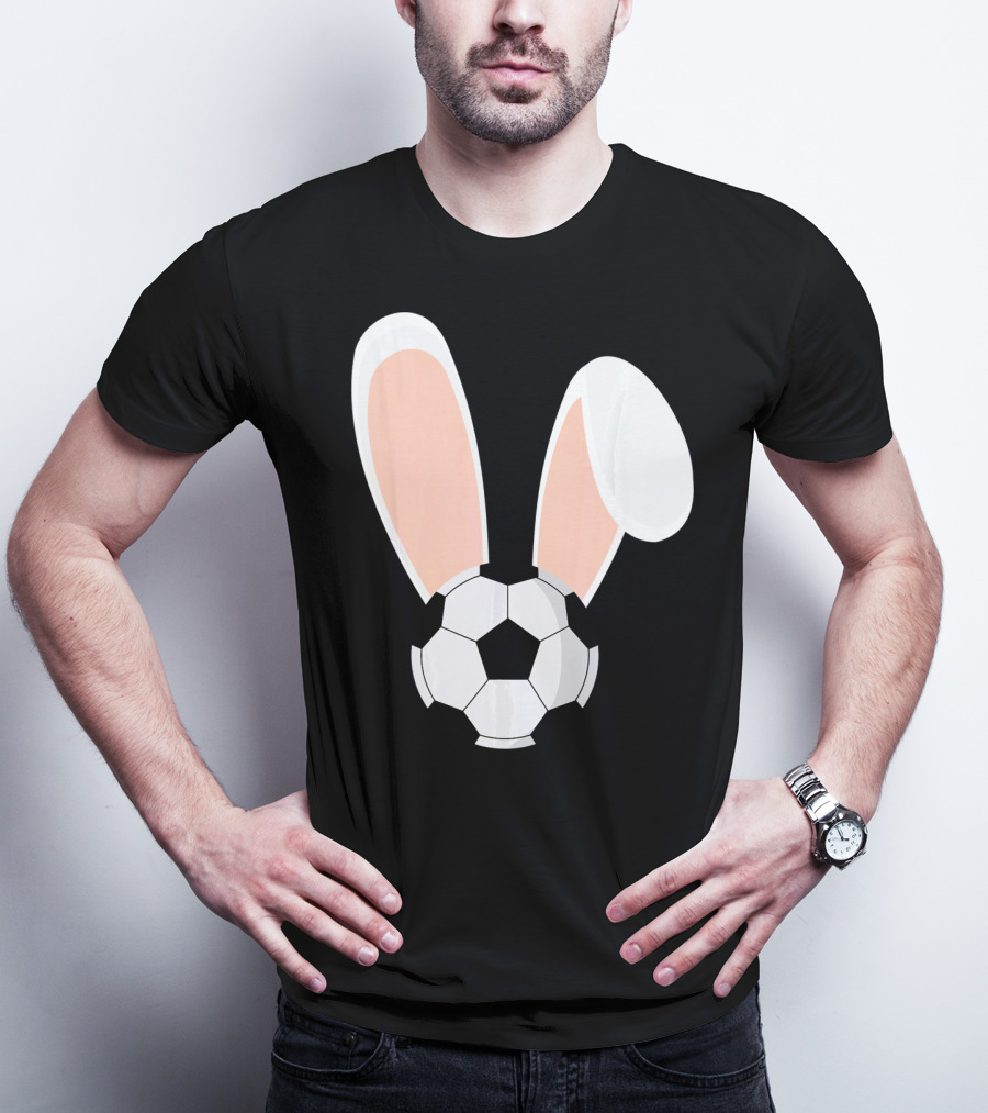 Easter Rabbit Bunny Ears Soccer Ball Combination T-Shirt