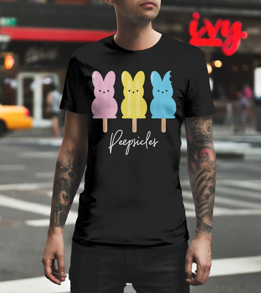 Peepsicles Fun Easter Bunny Cute Peep Popsicle T-Shirt