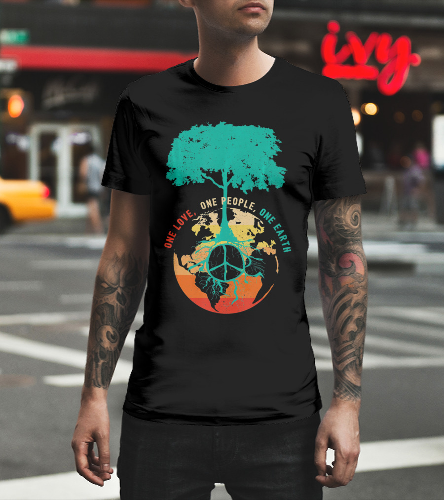 One Love One People One Earth Peace Tree T-Shirt