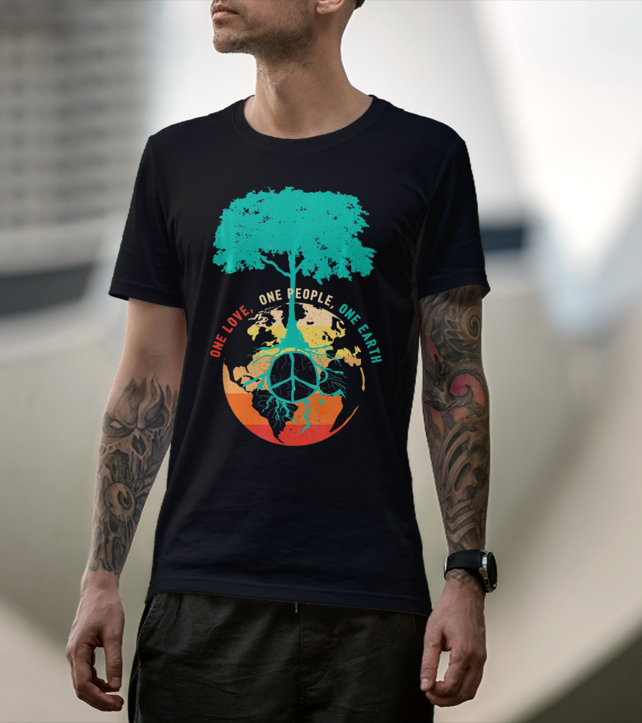 One Love One People One Earth Peace Tree T-Shirt
