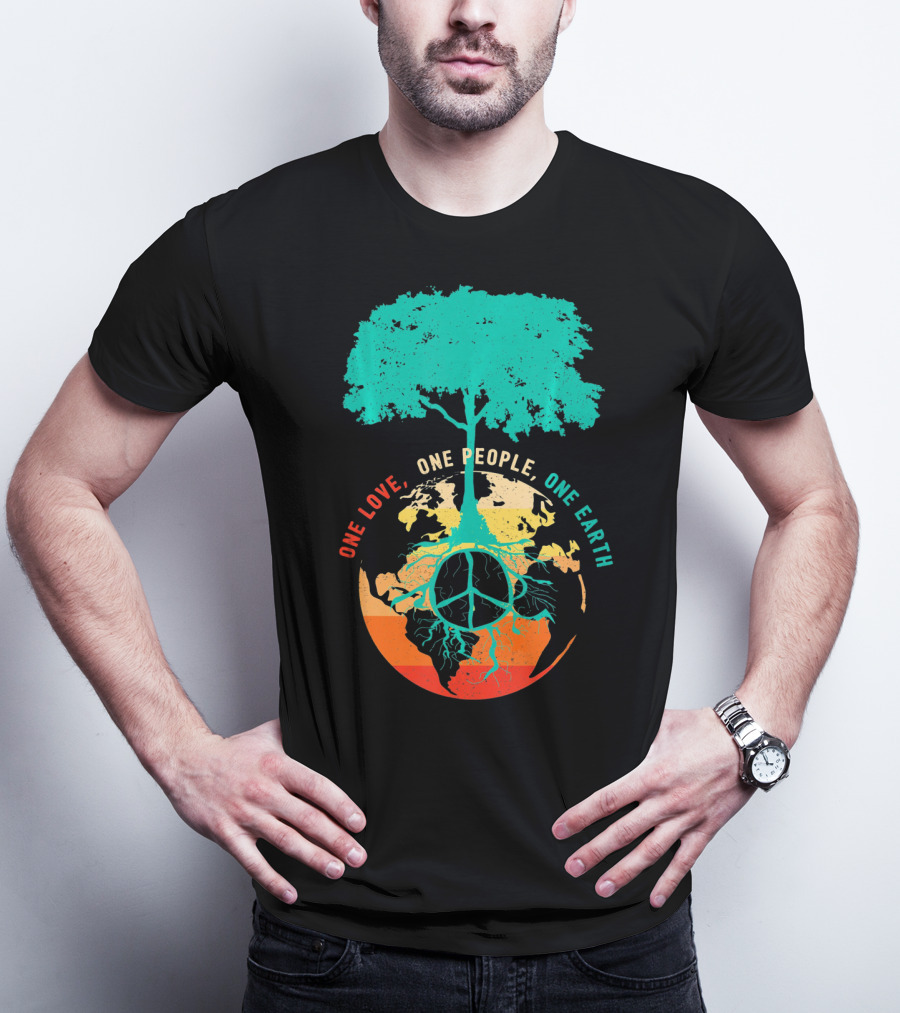 One Love One People One Earth Peace Tree T-Shirt