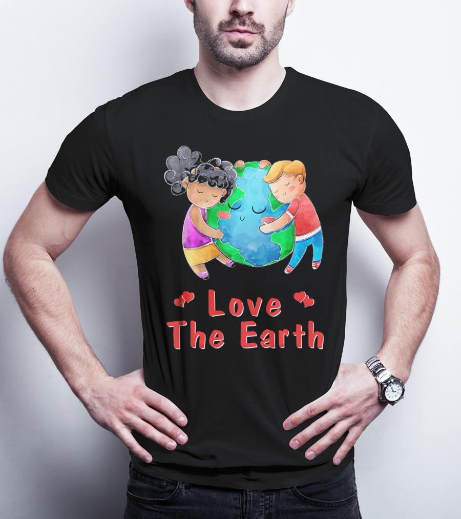Love The Earth Children Hugging Globe T-Shirt