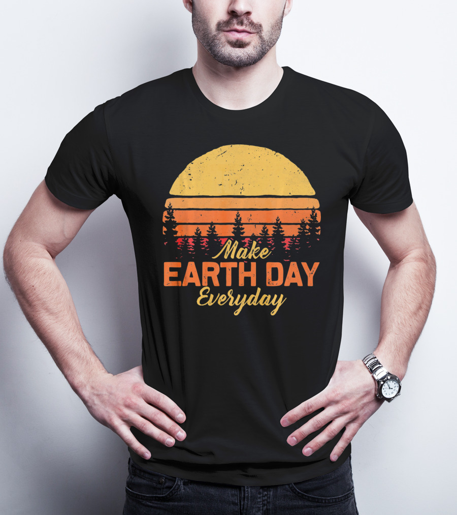 Make Earth Day Everyday Sunset Forest T-Shirt