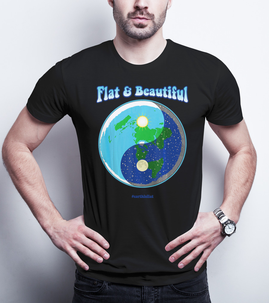 Flat And Beautiful Earth Ying Yang #earthisflat T-Shirt