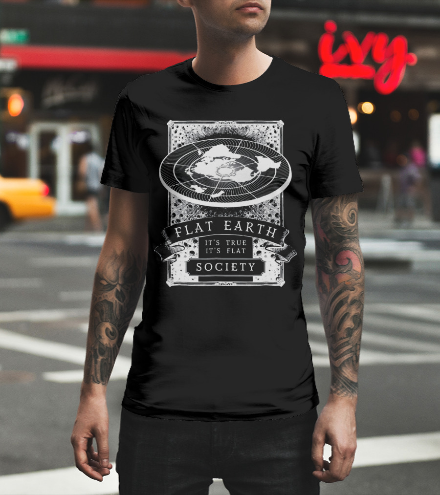 Vintage Flat Earth Society It's True It's Flat T-Shirt