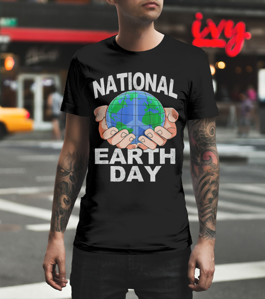 National Earth Day Nature Hands Holding Globe April T-Shirt