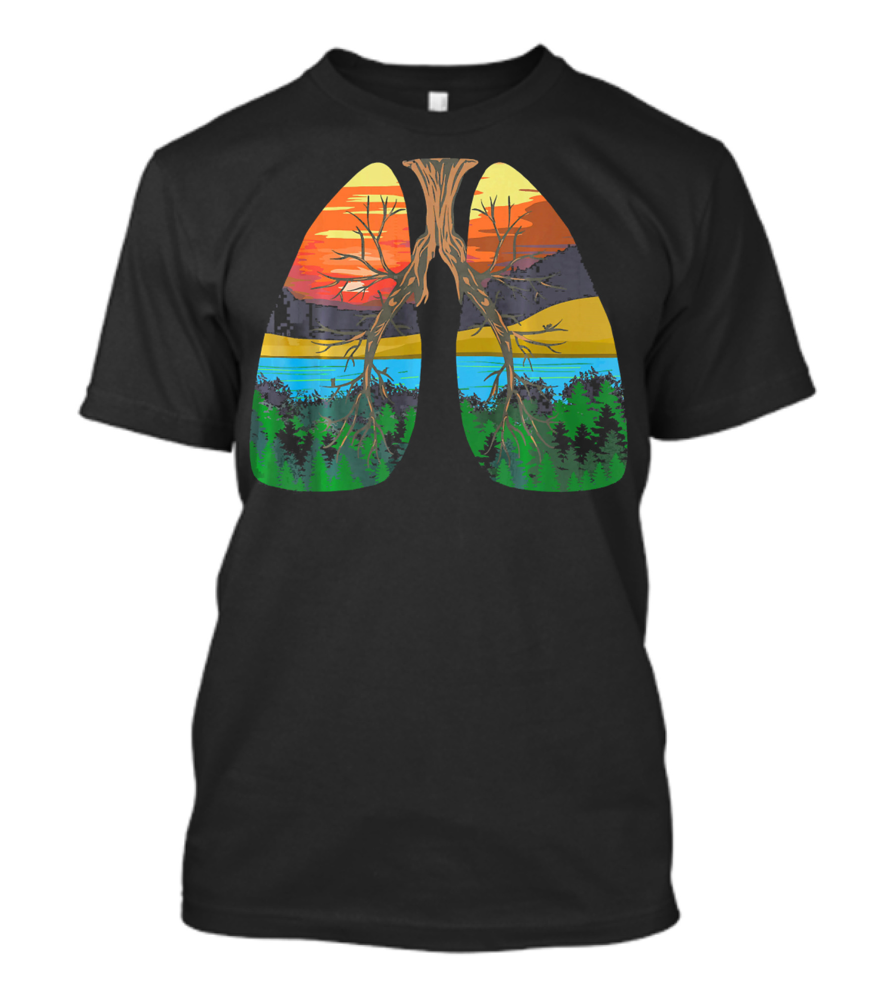 Lungs Of Nature With Forest Landscape For Earth Day Environment T-Shirt